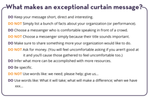 How to Give an Exceptional Curtain Message - Ignited Fundraising